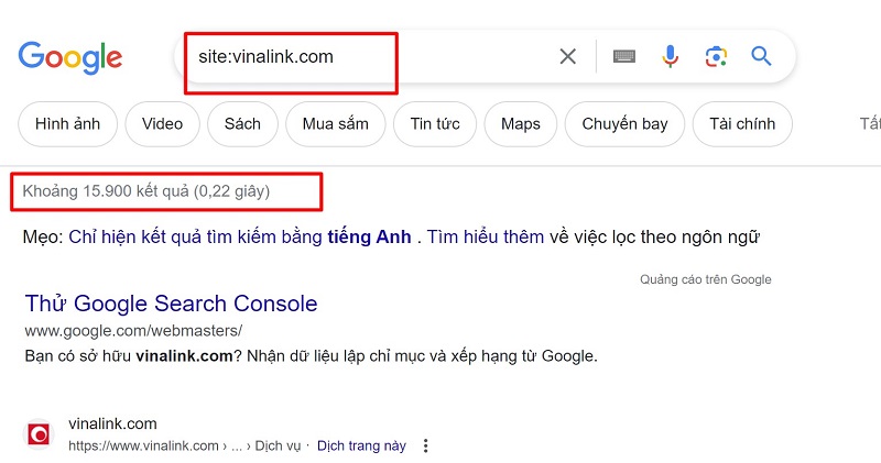 03 cách kiểm tra Google index đơn giản, nhanh chóng nhất - Vinalink